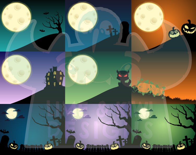 Ultimate Halloween Background Bundle Instant Download Vector - Etsy