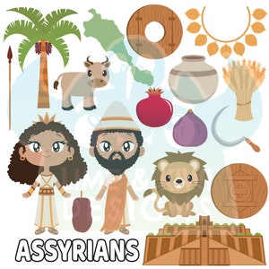 Ancient Mesopotamia Clipart, Black and White, Digital Stamps, Sumerians ...