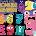 Monster Numbers Clipart, Black and White, Digital Stamps, Commercial ...