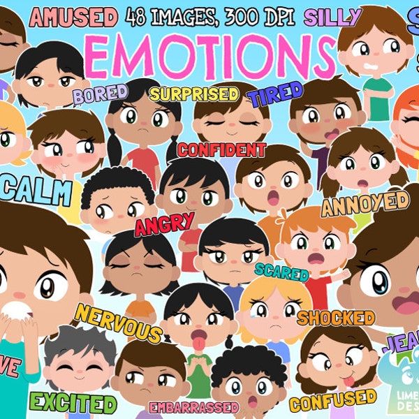 Emotions Clip Art - Etsy