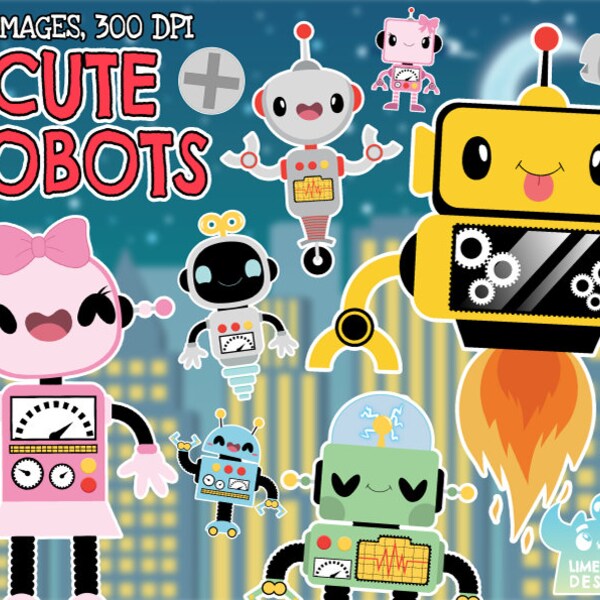 Robot Clipart - Etsy