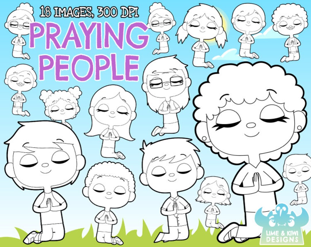 Praying People Stamps Instant Download Art Commercial Use - Etsy