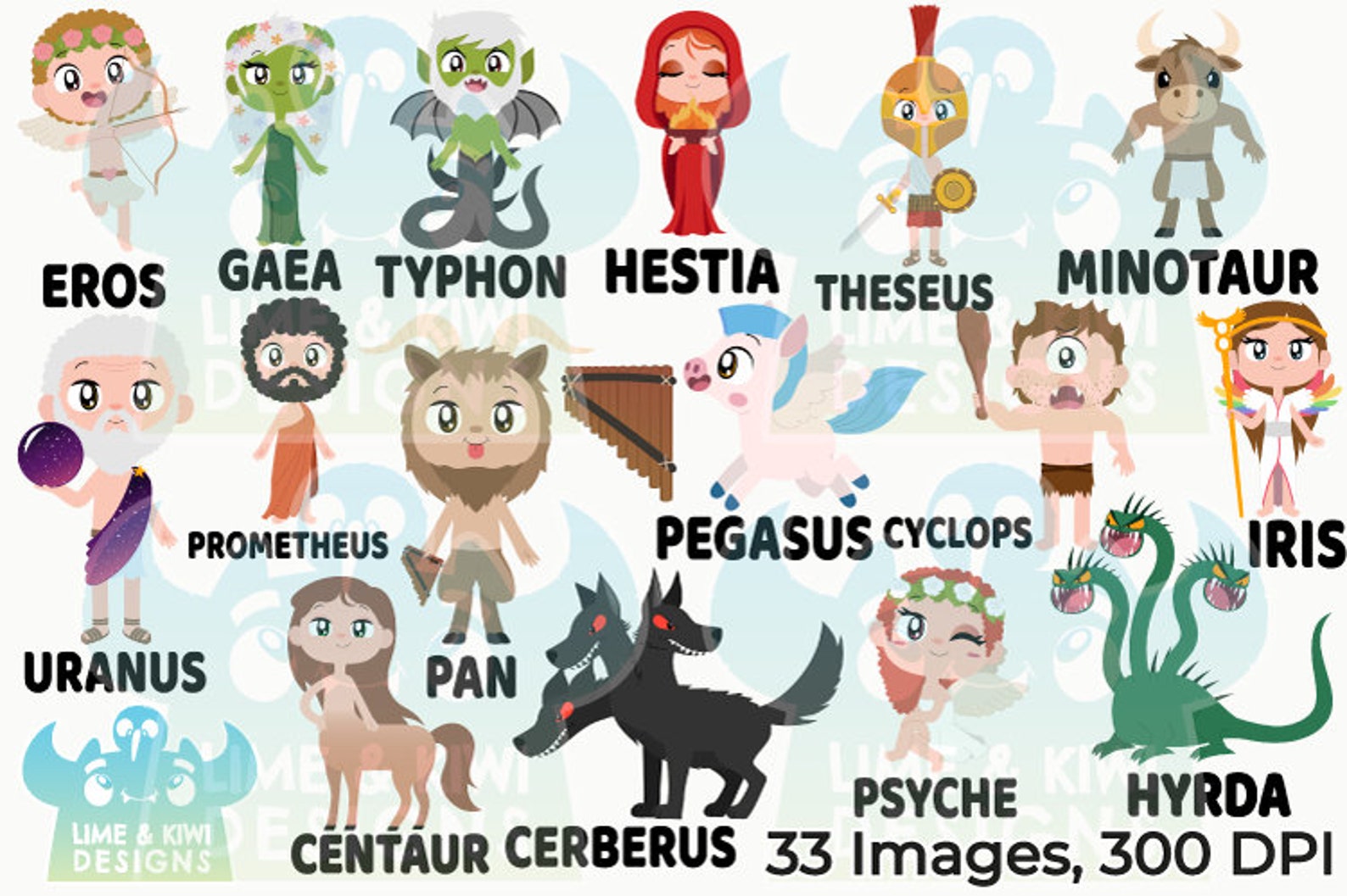 Greek Mythology Characters clipart Immortal Clipart Instant | Etsy