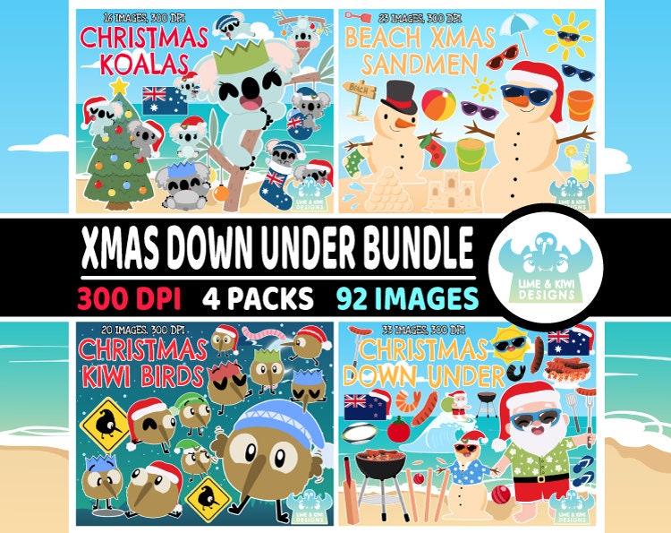 Christmas Down Under Clipart Bundle 1 Australian Christmas - Etsy
