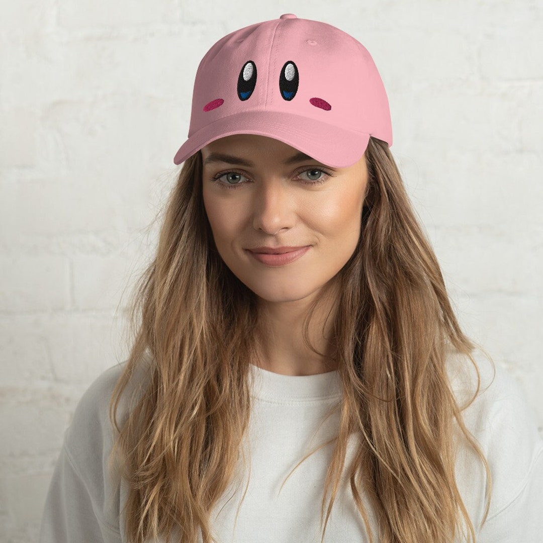 Cute Pink Puffball Embroidered Hat Carby Hat Trendy Gaming Hat Karby ...
