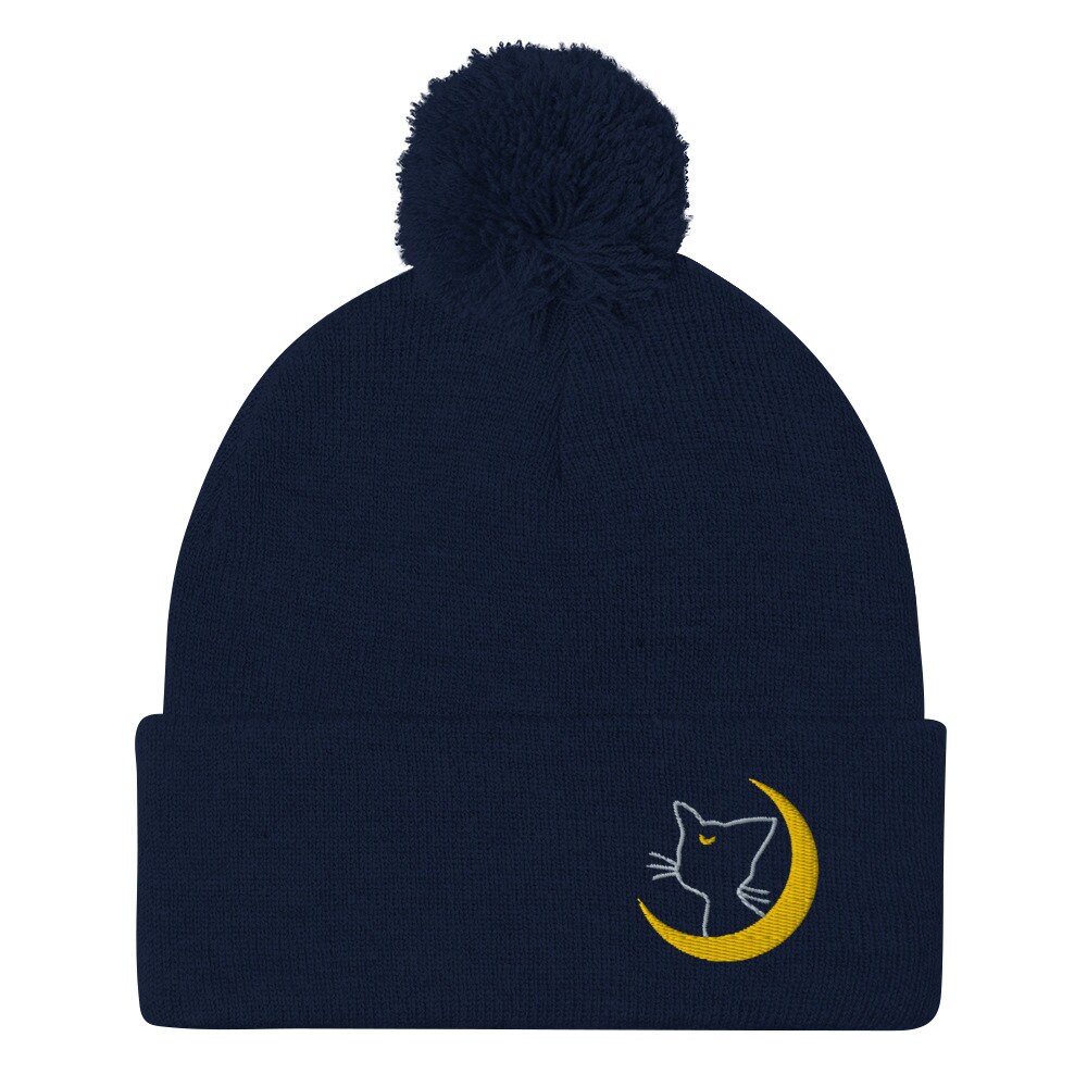 Embroidered Inspired Sailor Luna Pom Beanie Moon Luna Beanie - Etsy