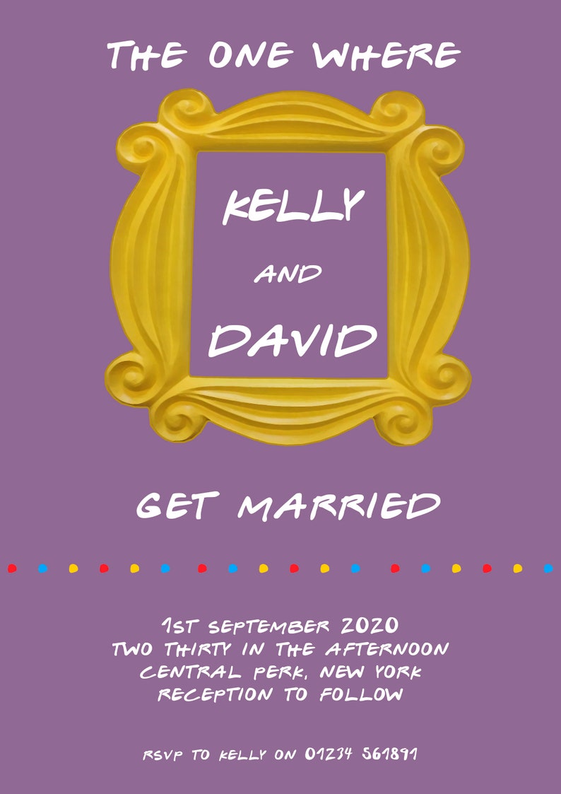 Wedding Invitation - Friends TV Show Themed Digital Download - Etsy