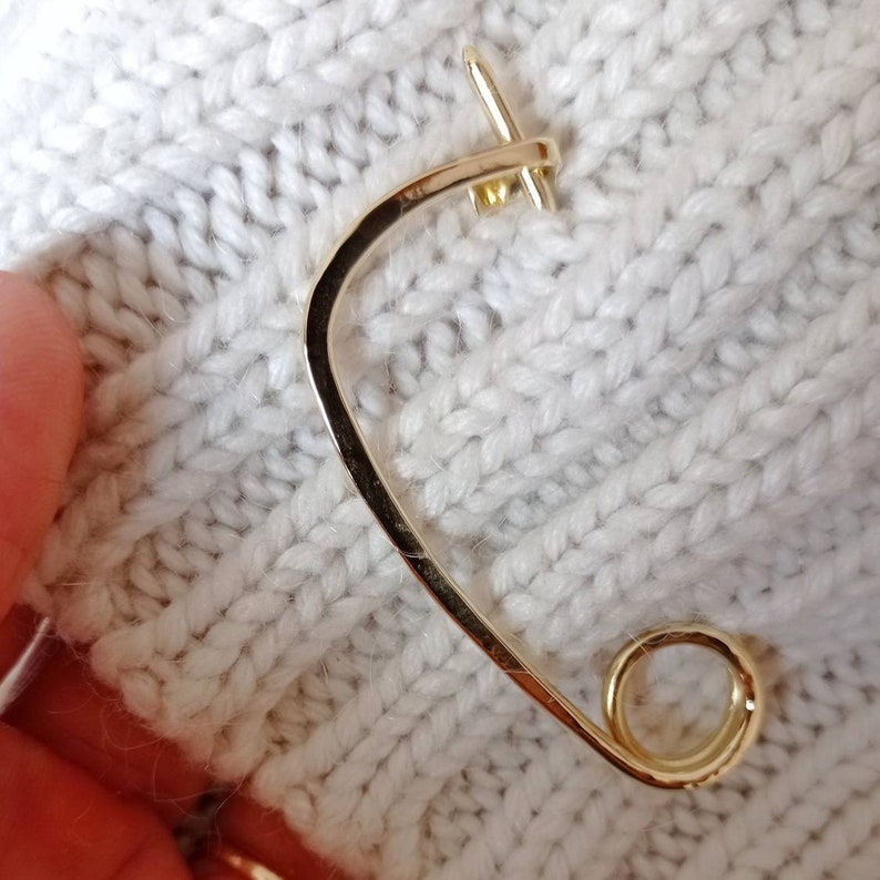 Brass Brooch Minimalist Shawl Pin Cloak Pin Clasp Scarf Pin - Etsy