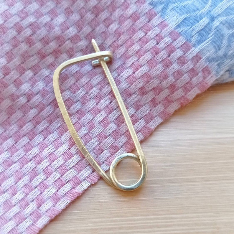 Brass Brooch Minimalist Shawl Pin Cloak Pin Clasp Scarf Pin - Etsy