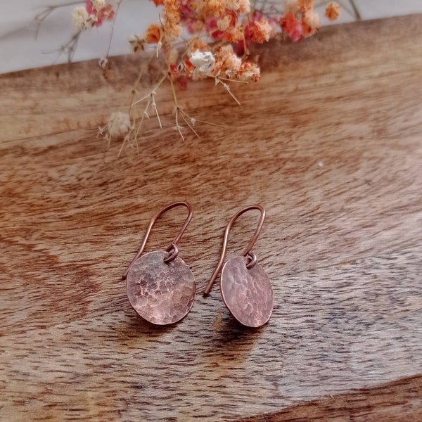 Copper Disc Earrings - Etsy