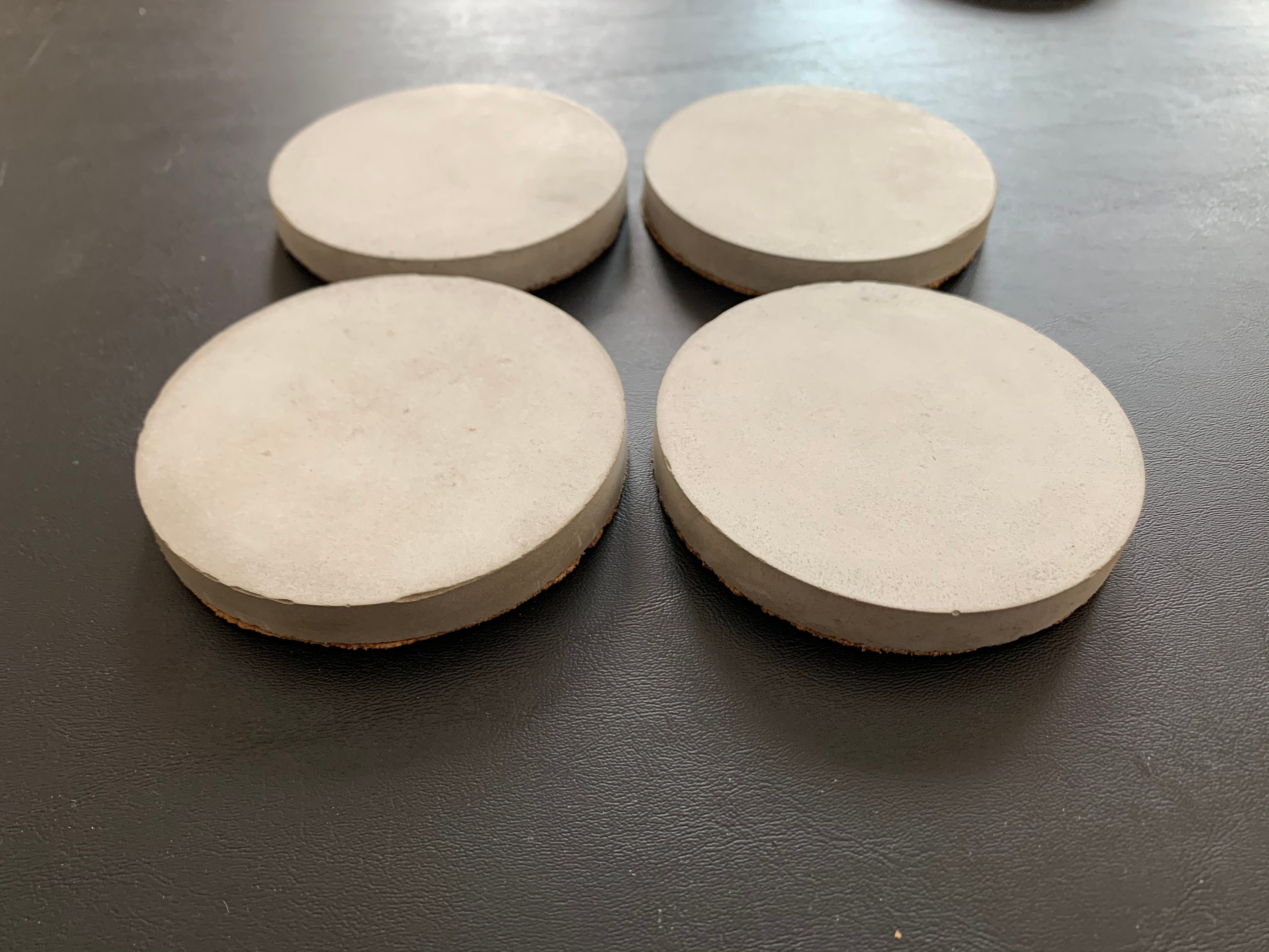 Modern Concrete Coasters Set of 4 Natural Round Cement Coaster | Etsy