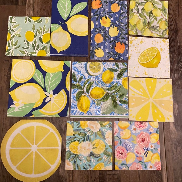 Lemon Napkins - Etsy