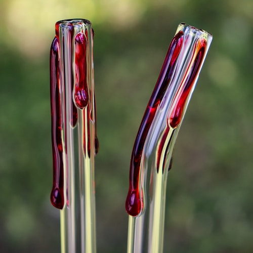 Blood Drips Glass Drinking Straw - Etsy