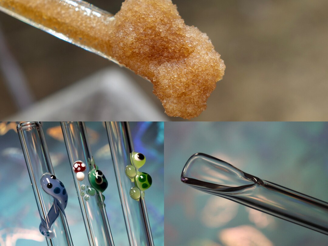 Borosilicate Glass Slushie Spoon Straw With Design - Etsy