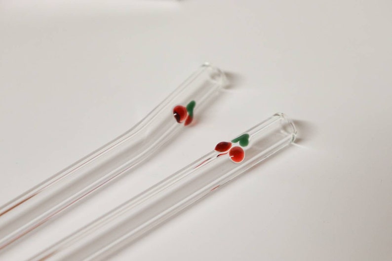 Cherry Glass Drinking Straw - Etsy
