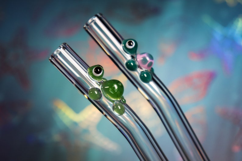 Turtle Glass Drinking Straw | Etsy