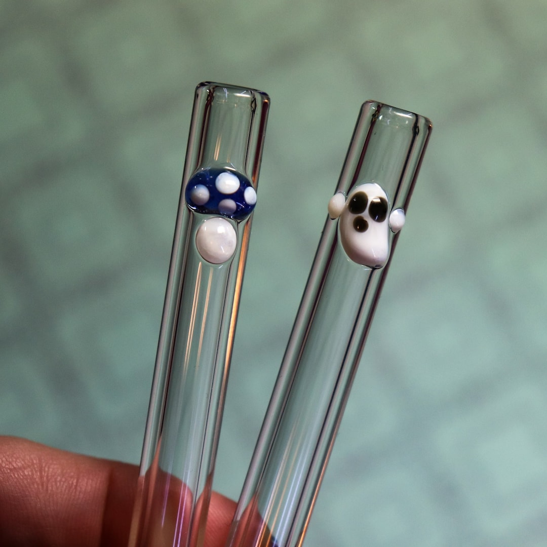 Custom 3" Tini Straw Set - 2 Pack Short Glass Drinking Straws, Choose ...