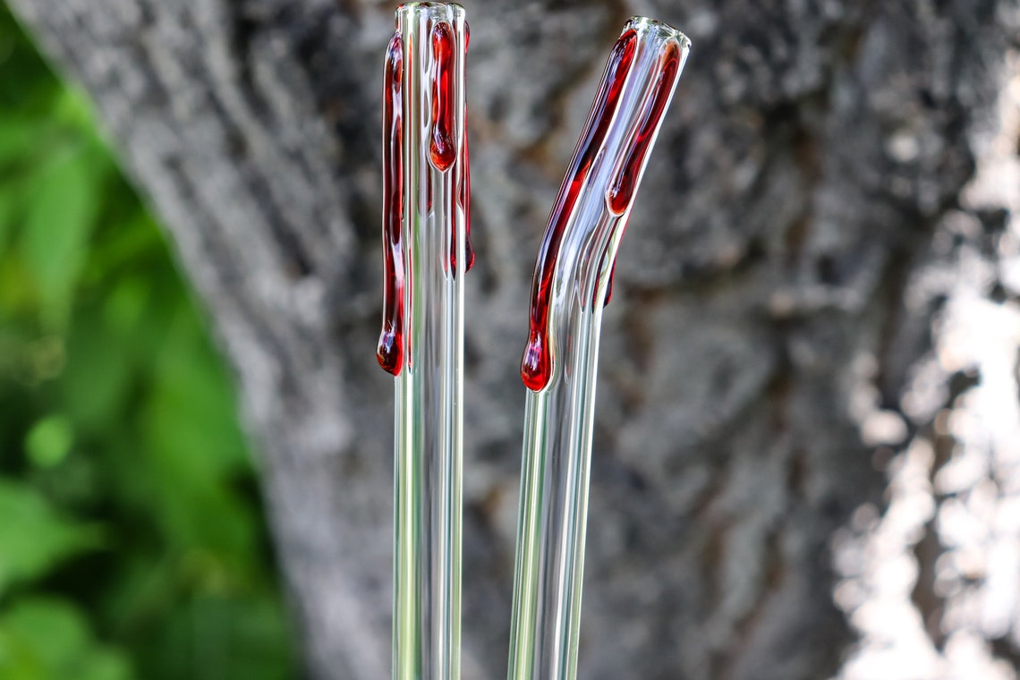 Blood Drips Glass Drinking Straw - Etsy