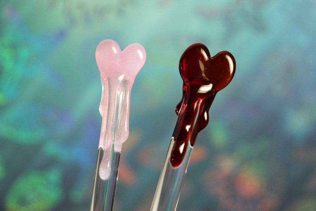 Drip Heart Glass Stir Stick - Etsy