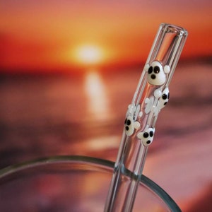 Swirl of Ghosts Glass Drinking Straw With Carrying Case and Brush - Etsy