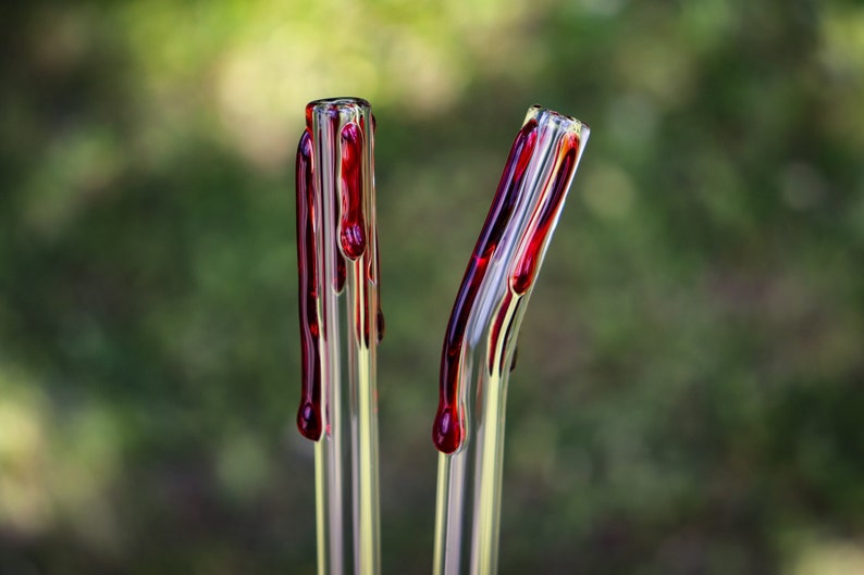Blood Drips Glass Drinking Straw - Etsy