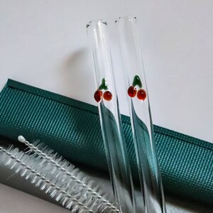 Cherry Glass Drinking Straw - Etsy