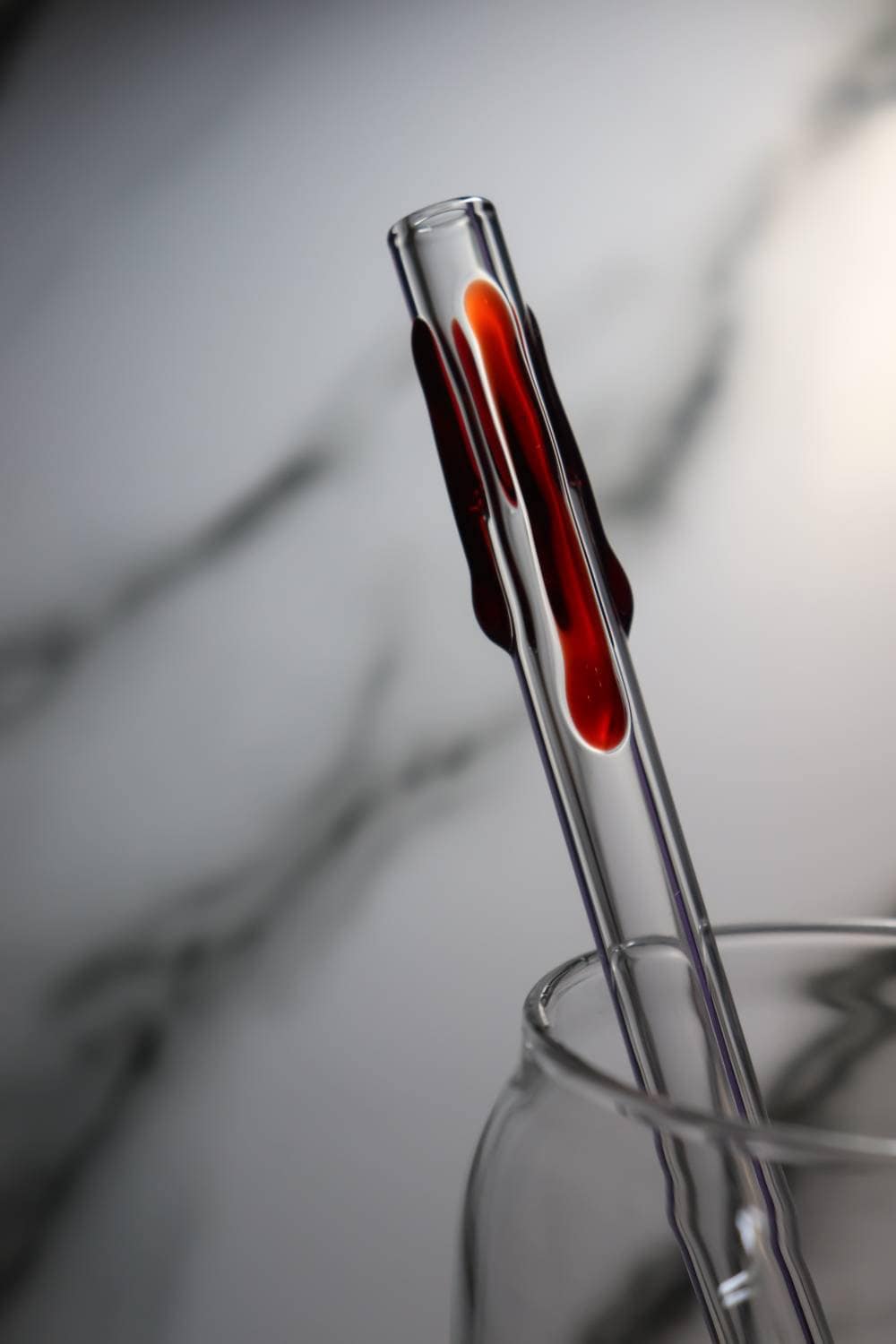 Blood Drips Glass Drinking Straw - Etsy