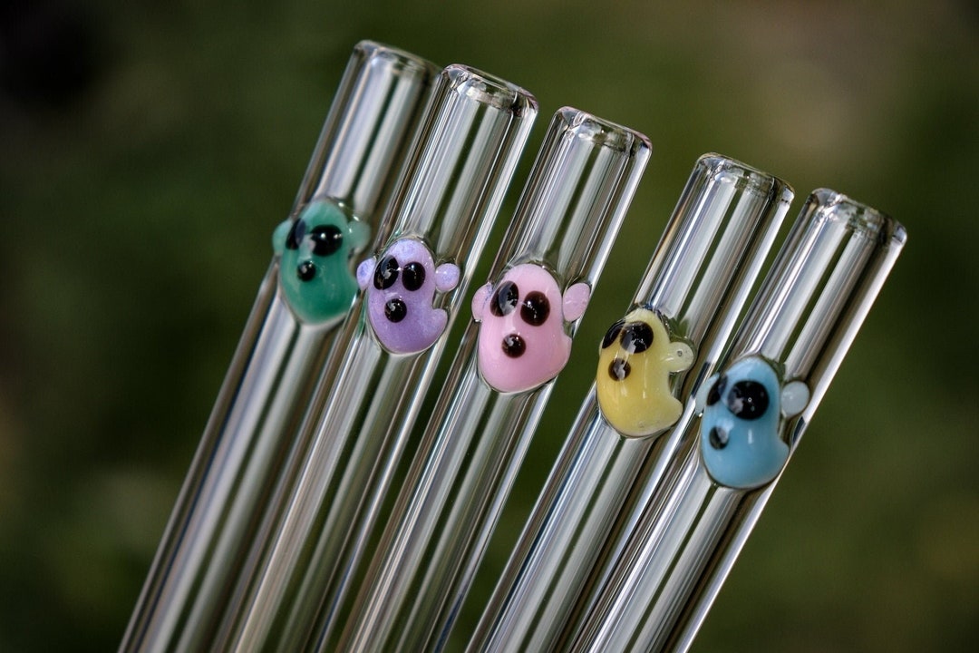 Pastel Ghost Glass Drinking Straws - Etsy