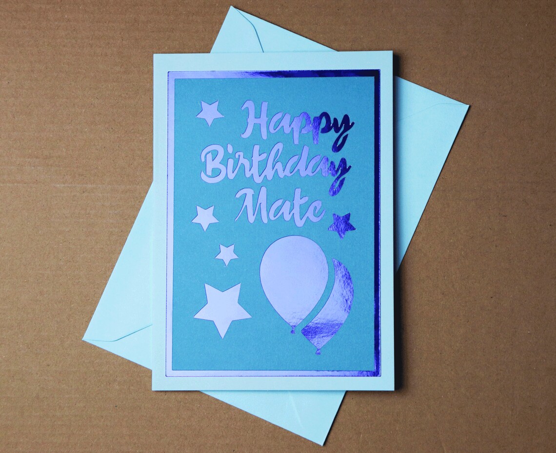 Happy Birthday Mate Greeting Card: Cut-out Design Balloons - Etsy