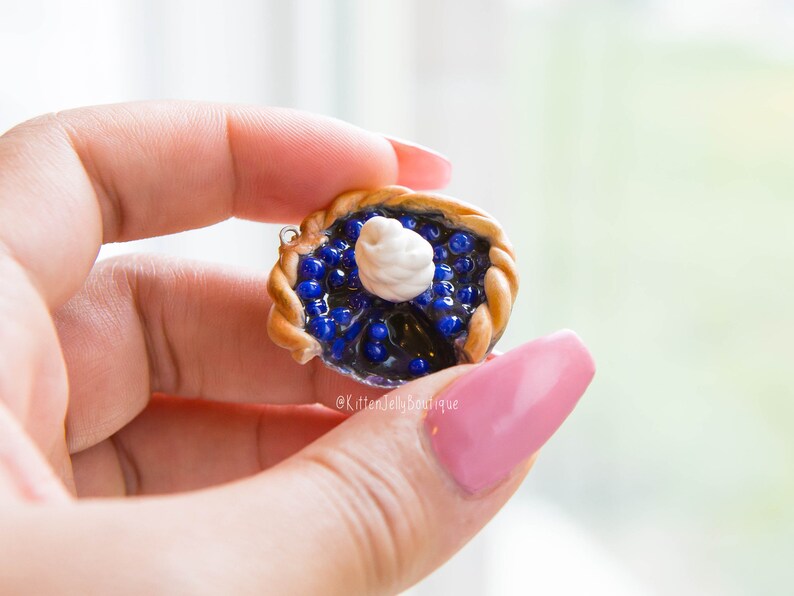 Blueberry Pie Charm Handmade Polymer Clay Miniature Food - Etsy