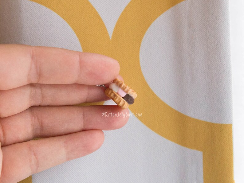 Neapolitan Waffle Ice Cream Sandwich Charm, Handmade, Polymer Clay ...