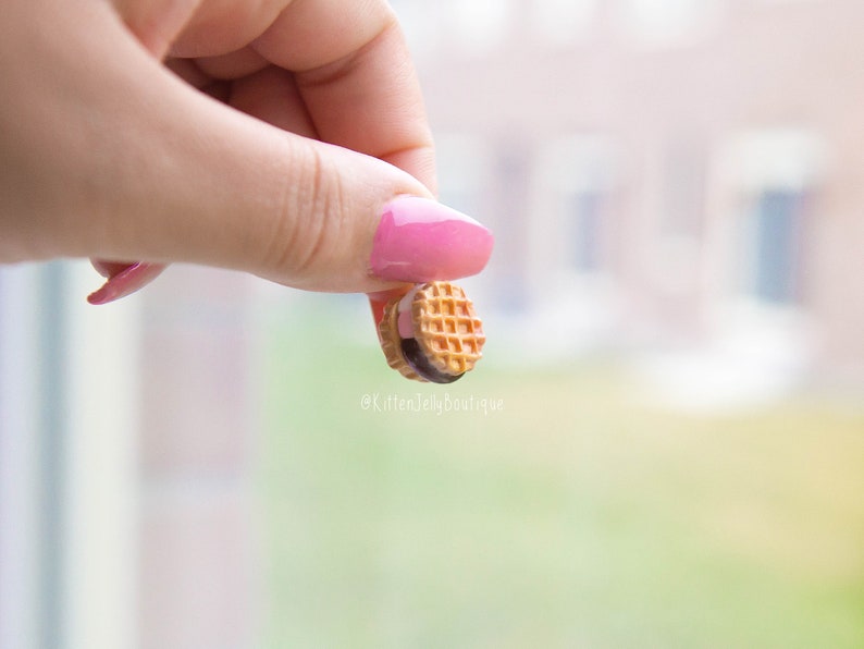Neapolitan Waffle Ice Cream Sandwich Charm, Handmade, Polymer Clay ...