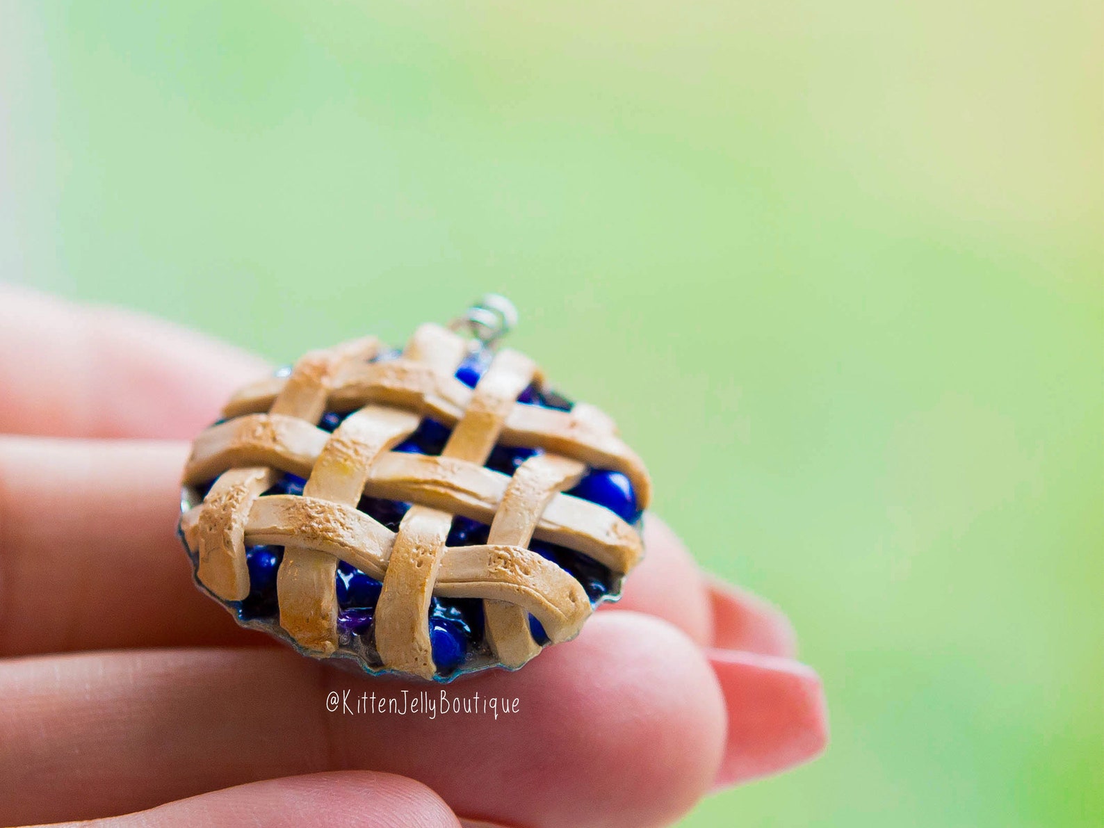 Blueberry Pie Charm Handmade Polymer Clay Miniature Food - Etsy