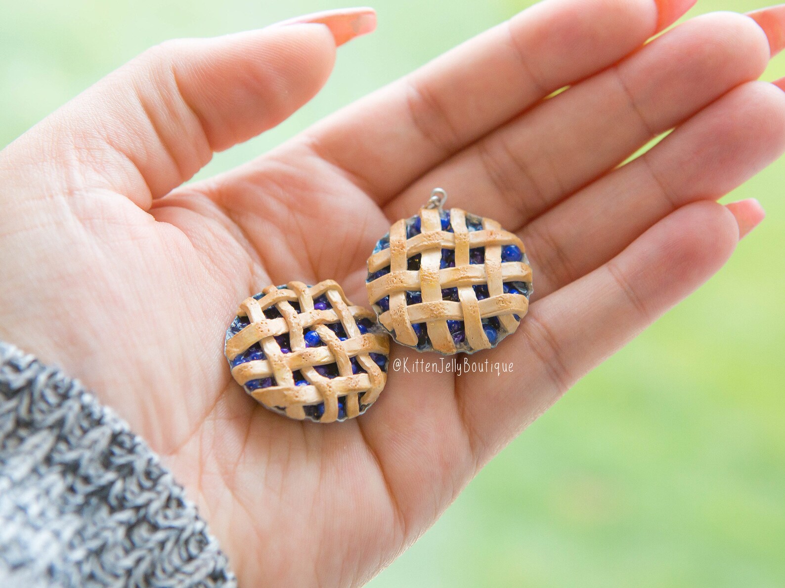Blueberry Pie Charm Handmade Polymer Clay Miniature Food - Etsy