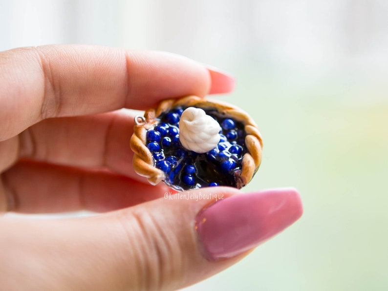 Blueberry Pie Charm Handmade Polymer Clay Miniature Food - Etsy