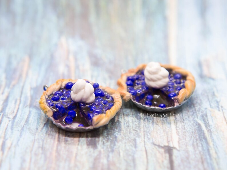 Blueberry Pie Charm Handmade Polymer Clay Miniature Food - Etsy
