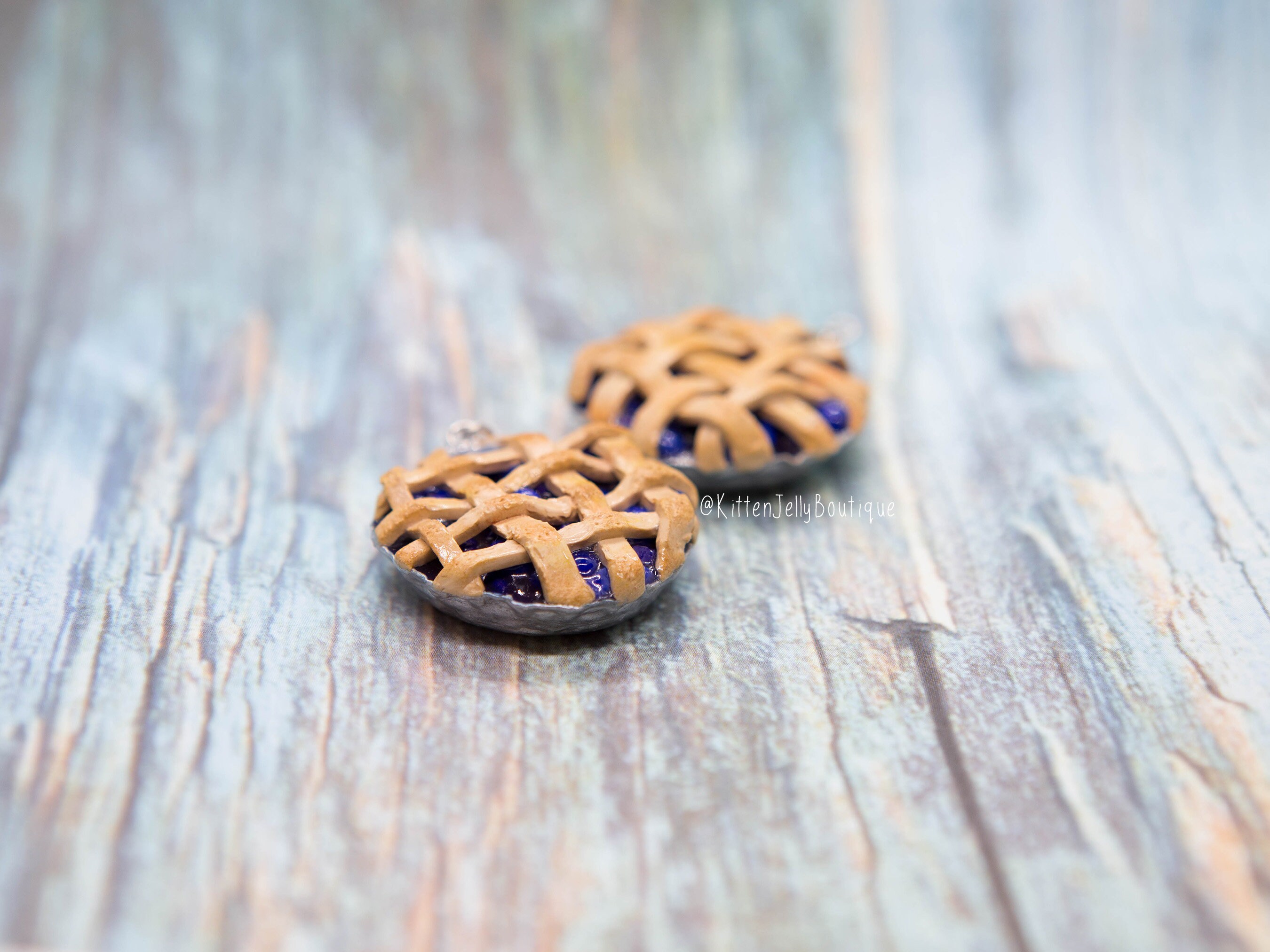 Blueberry Pie Charm Handmade Polymer Clay Miniature Food | Etsy