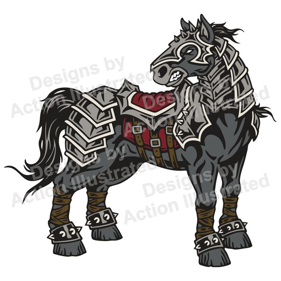 Medieval War Horse Drawing