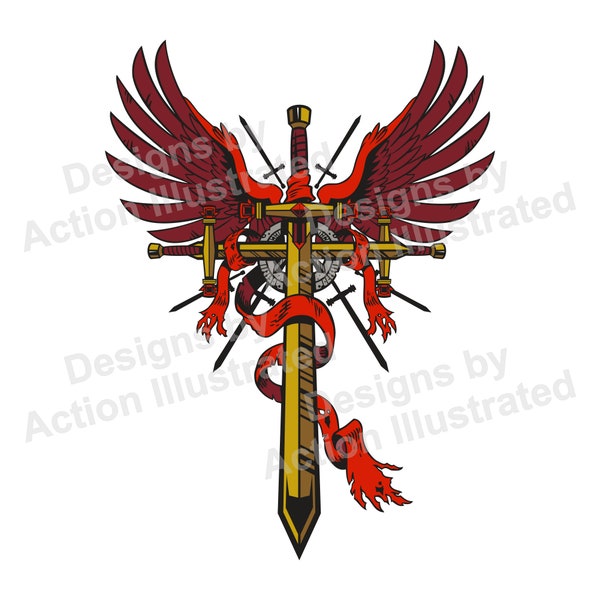 Cross Tattoo With Angel Wings - Etsy