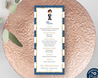 Printable Menu First Holy Communion Siblings Communion Twins | Etsy