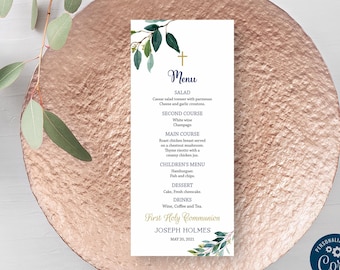 Printable Menu First Holy Communion Siblings Communion Twins | Etsy