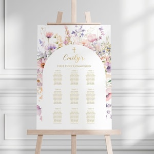 Wildflowers First Holy Communion Seating Chart, Girl First Communion ...
