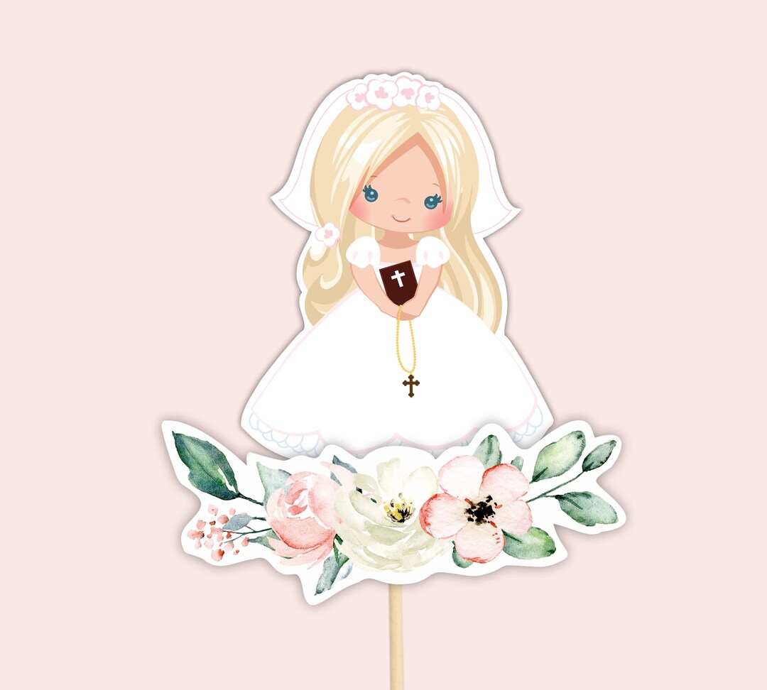 CENTERPIECES First Holy Communion Printable, Girl First Holy Communion ...