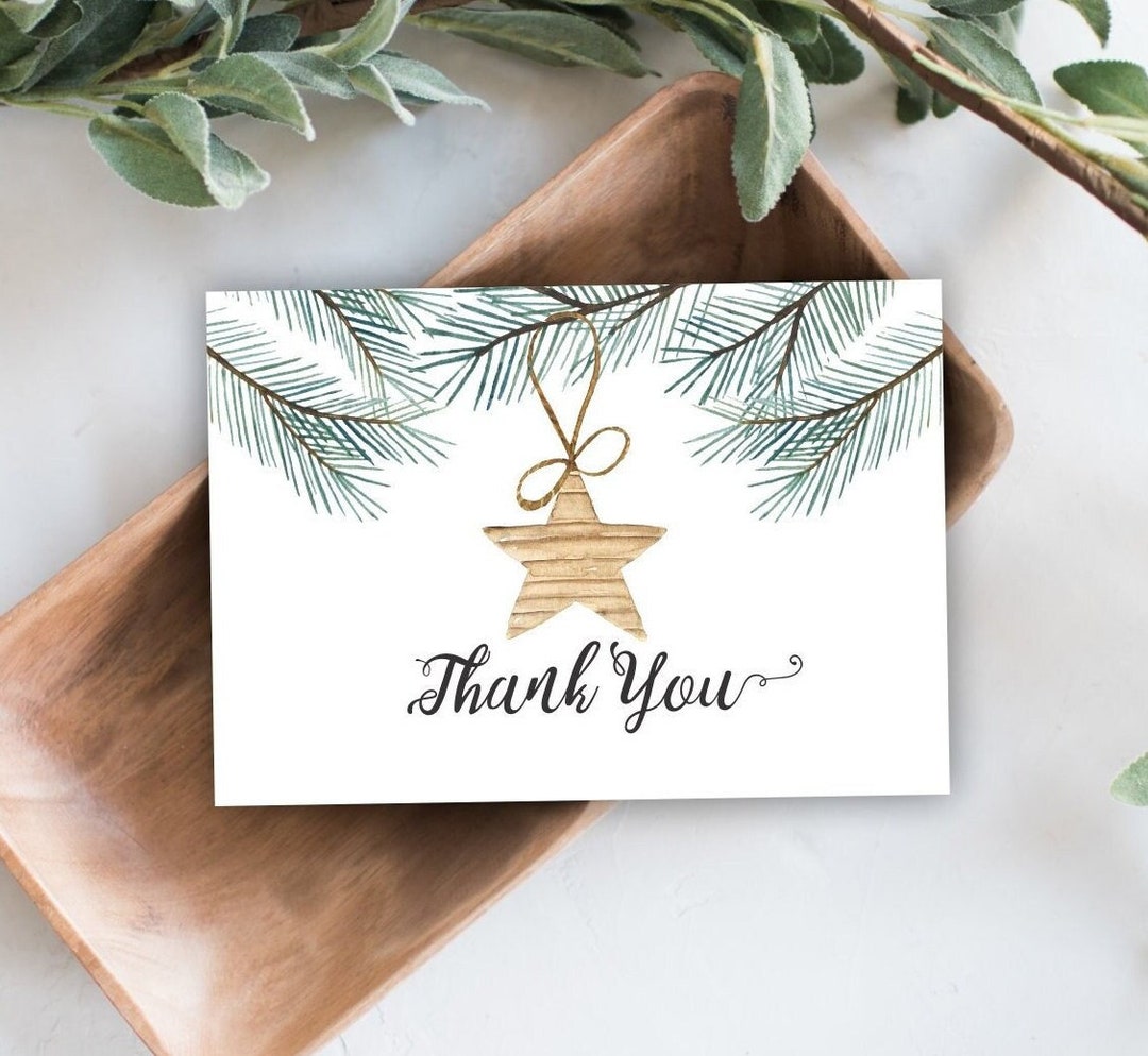 Christmas Thank You Card, Holiday Thank You, Printable Christmas Card ...