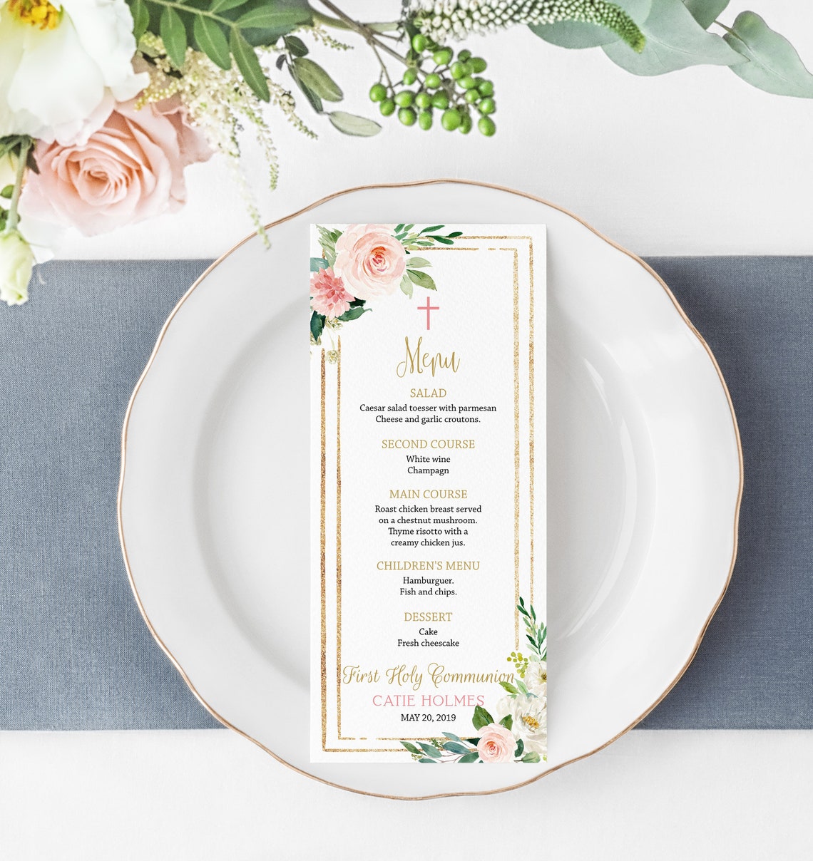 Holy Communion Seating Chart, Girl First Communion, Editable Seating ...