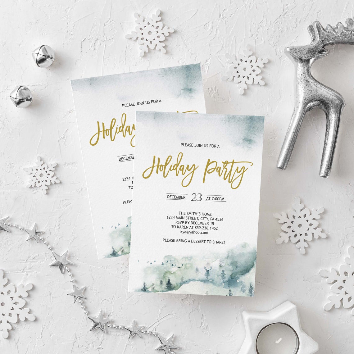 Rustic Christmas Party Invitation Holiday Invitation - Etsy