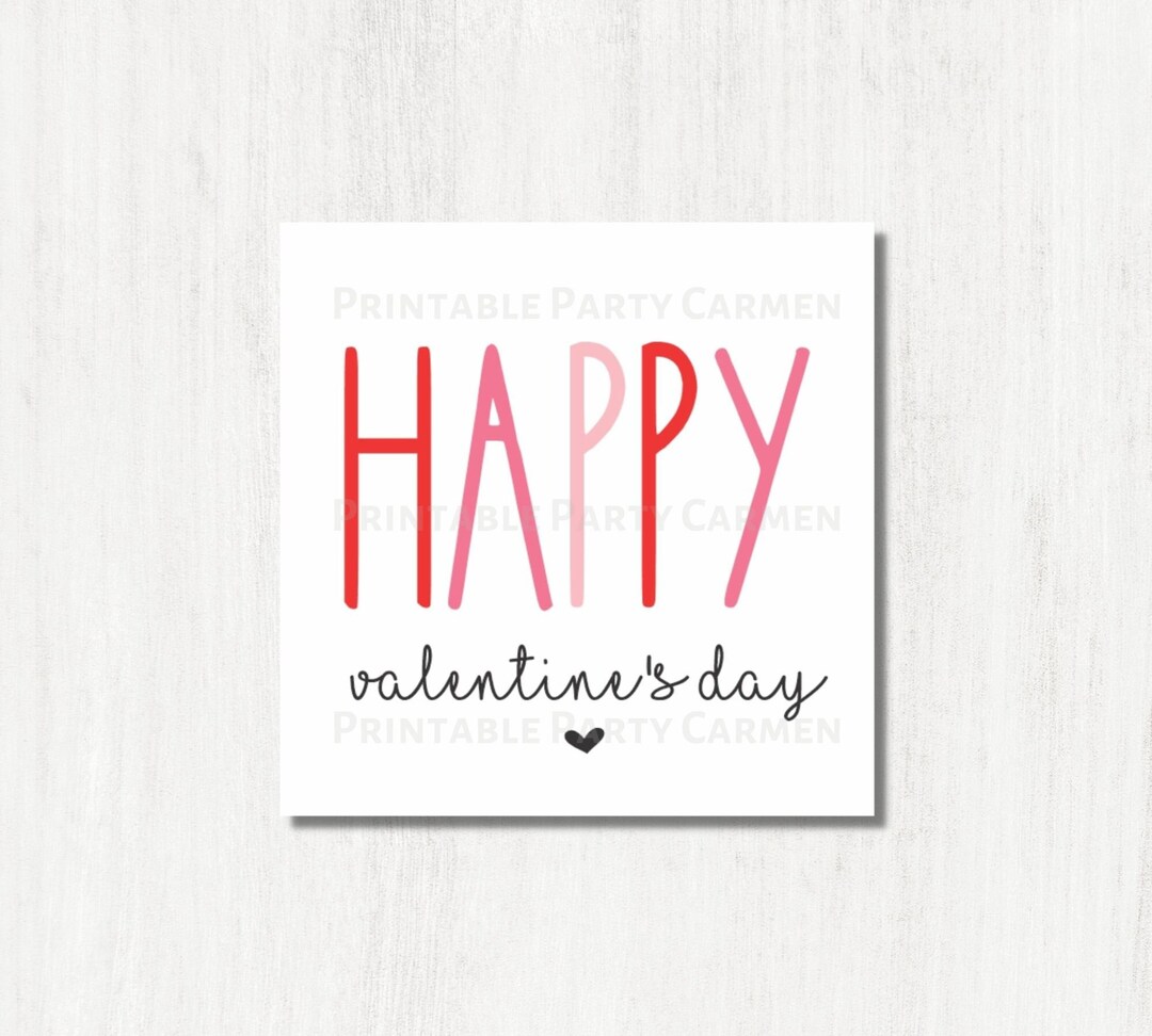 Happy Valentines Day Tag. Valentine's Day Gift Tag. Printable Cookie ...
