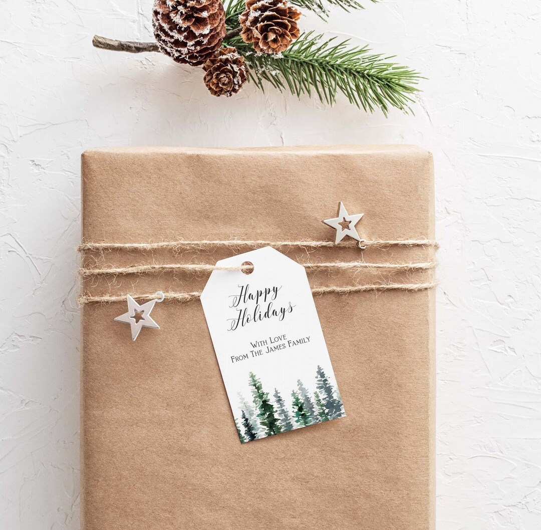 Holidays Favor Tags Printable, Christmas Gift Tags Template, Christmas ...