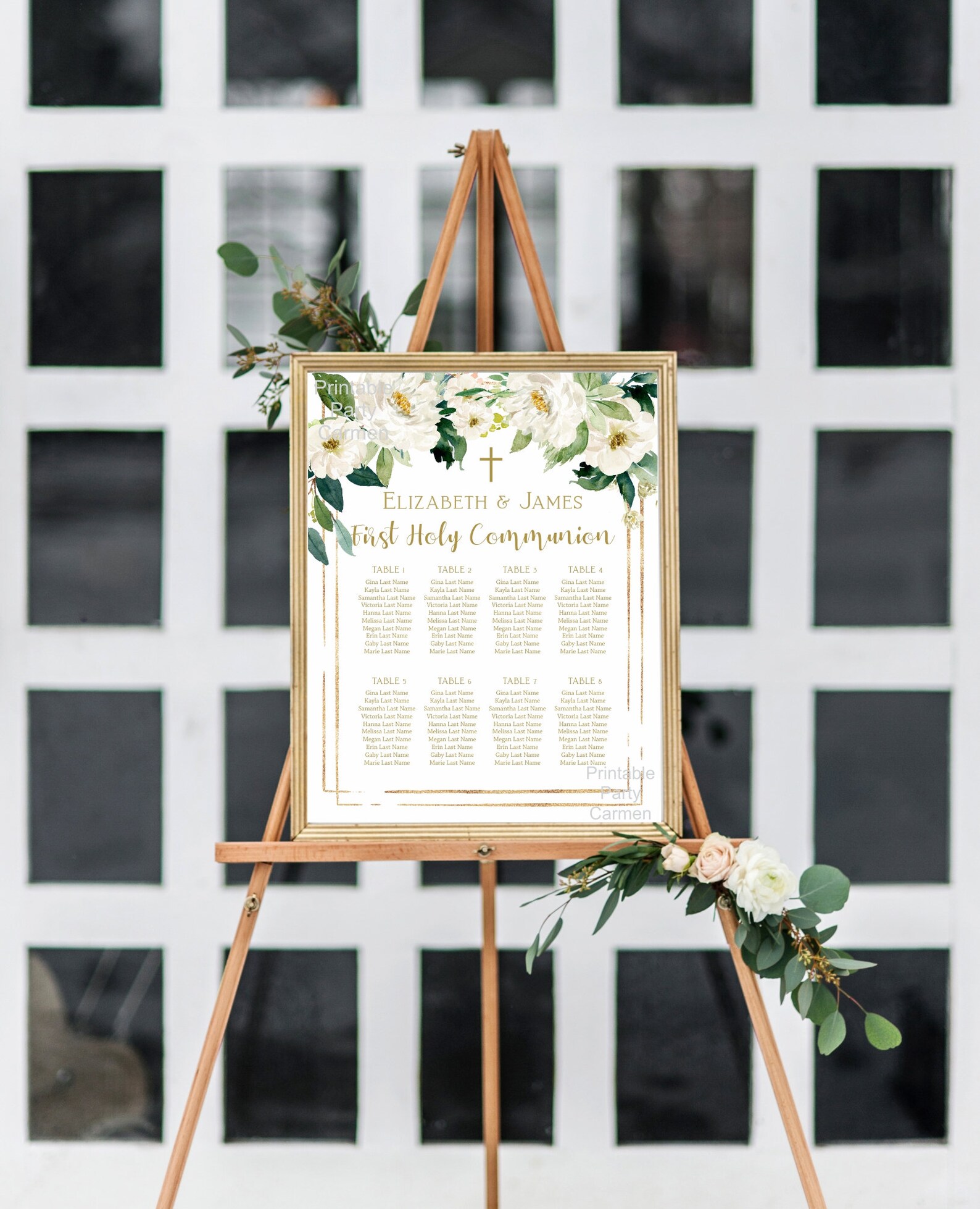 First Holy Communion Menu Editable Template, Neutral Communion ...