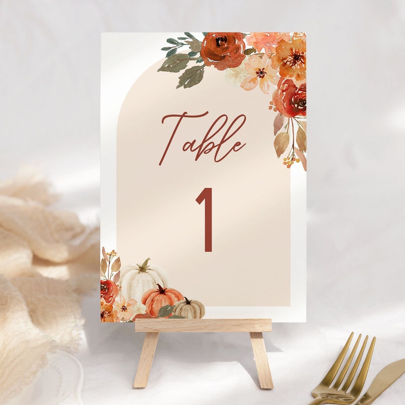 Pumpkin Table Number - Etsy
